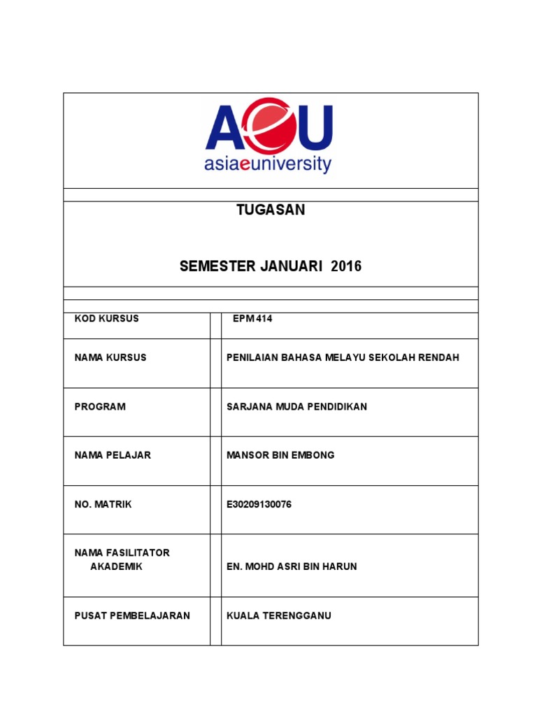 Epm414 - Mansor Bin Embong - E30209130076 | PDF