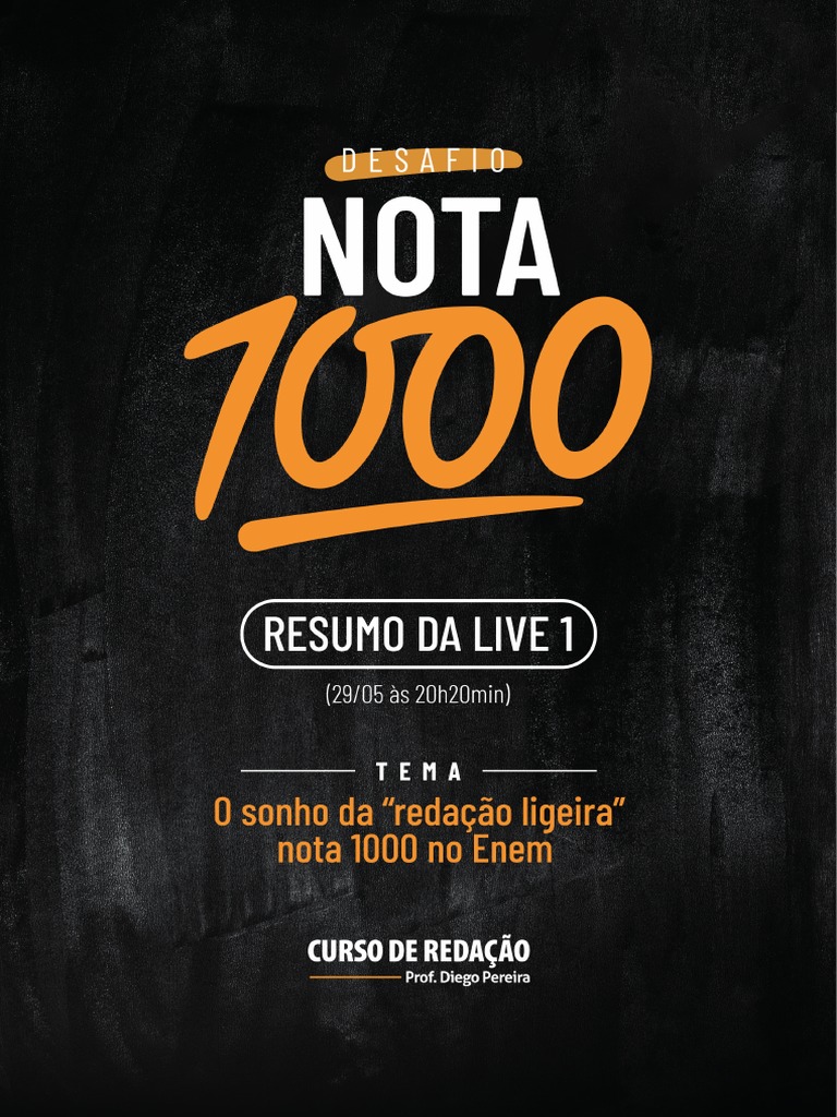 Live 1 - Desafio Nota 1000 | PDF | Sociologia | Brasil