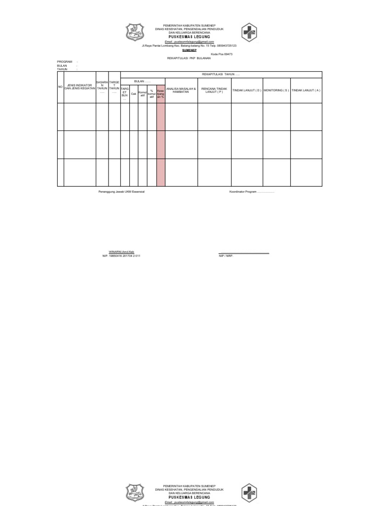 Form PKP Bulanan | PDF