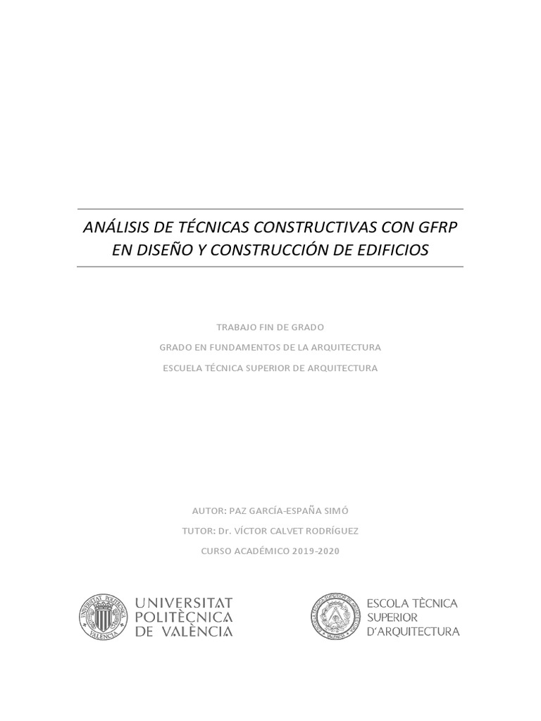 Análisis de Técnicas Constructivas Con GFRP en Diseño Y Construcción de Edificios | PDF ...