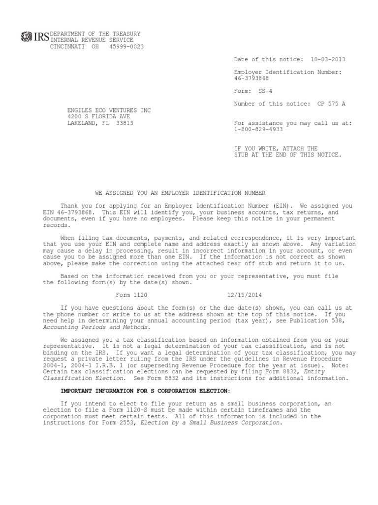 Classification Election. See Form 8832 and Its Instructions For ...