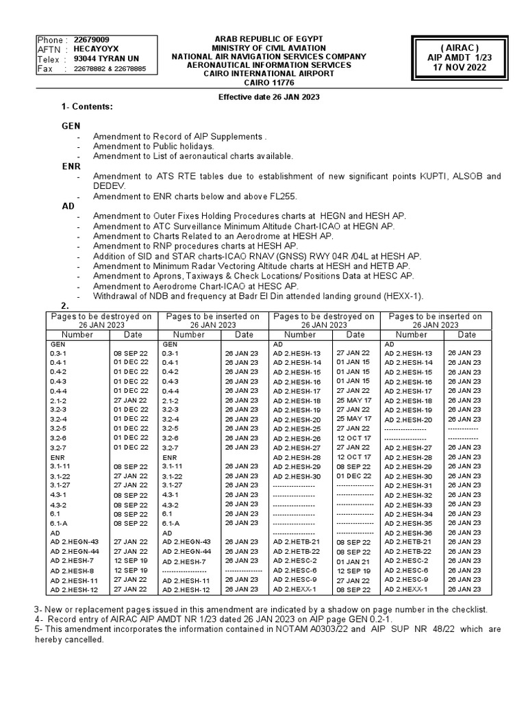 Airac Amdt All Pages Nov | PDF | Geodesy | Aerospace