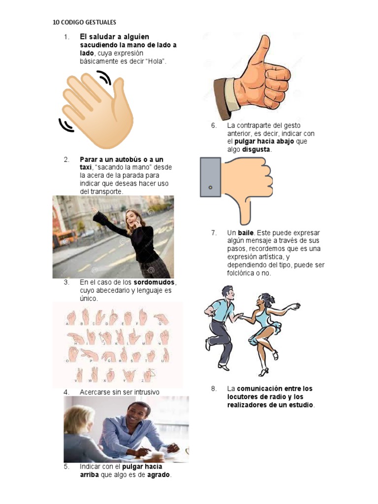 10 Codigo Gestuales | PDF