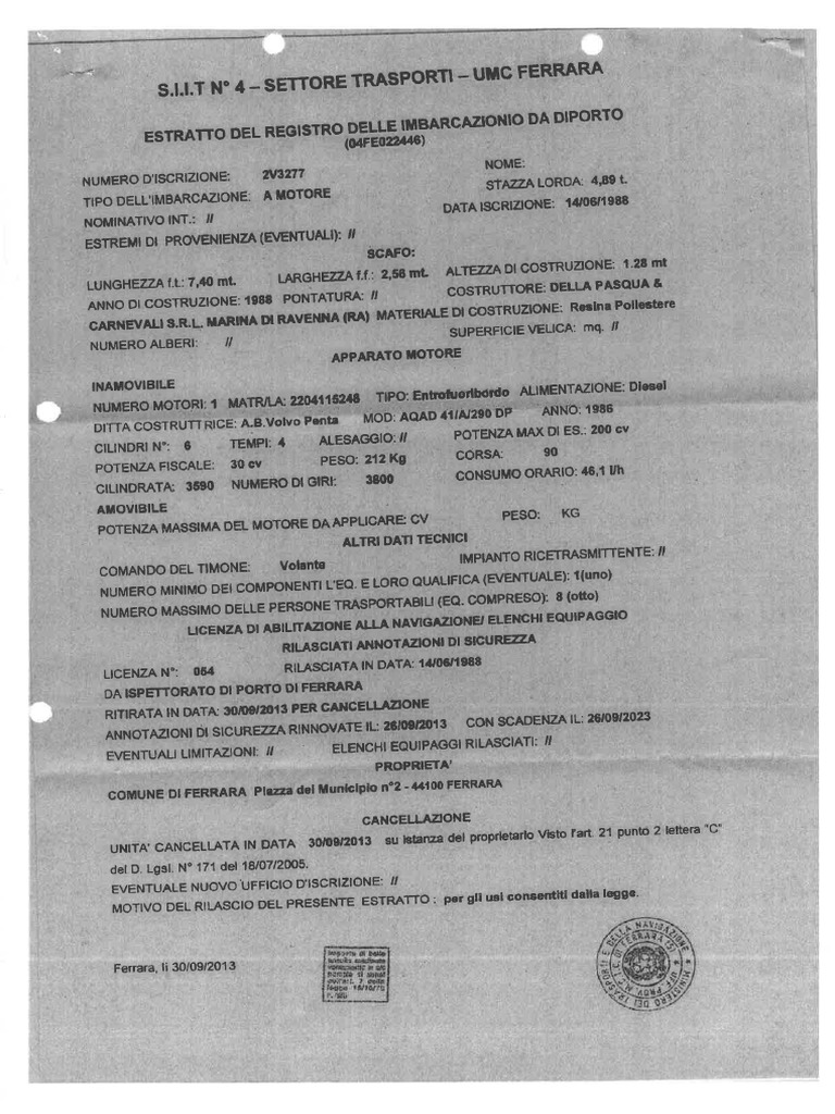 Libretto Imbarcazione | PDF