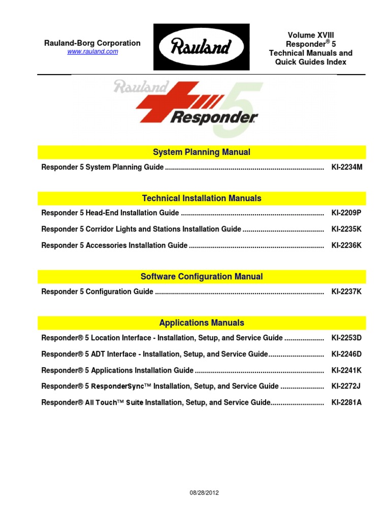 Vol18index Responder5TechnicalManuals | PDF | Business