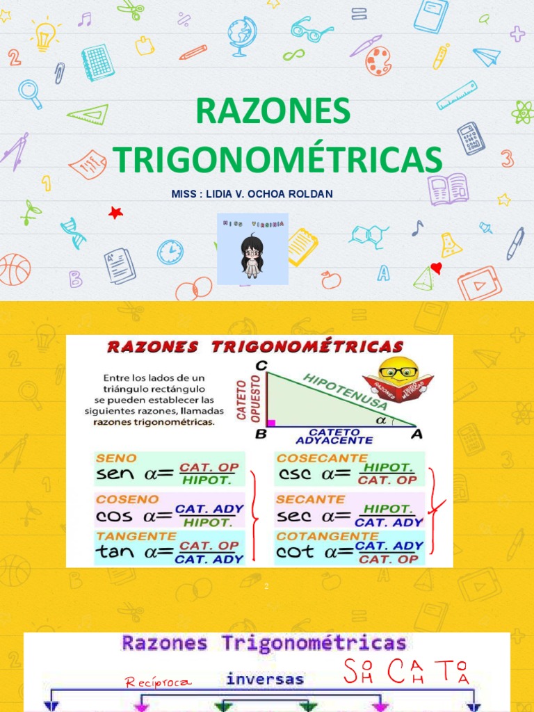 Razones Trogonometricas | PDF | Funciones trigonométricas | Trigonometría