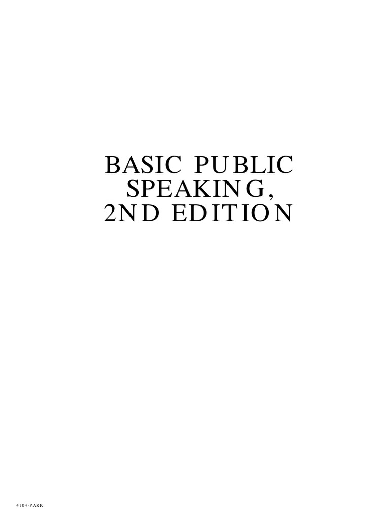 Basic Public Speaking Two Text D Parker PDF-2 | PDF | Public Speaking ...