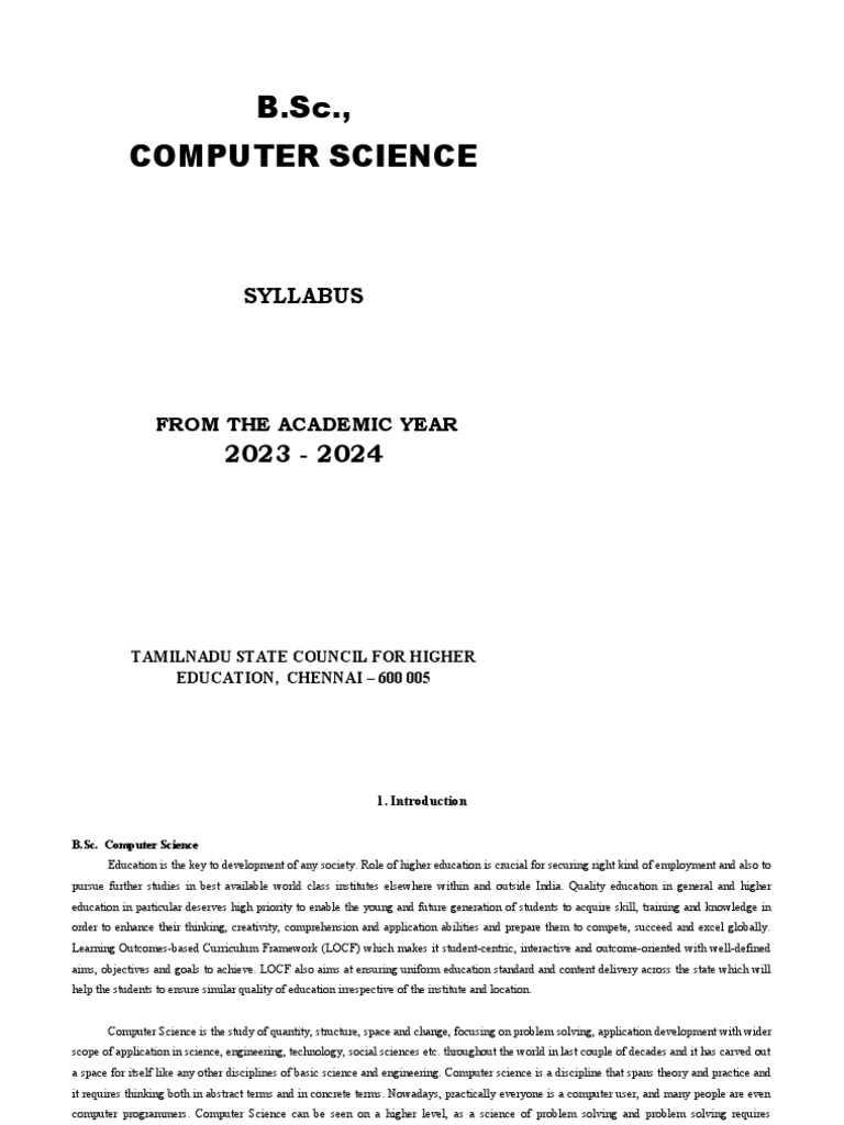 UG CS Pattern | PDF | Computer Science | Science