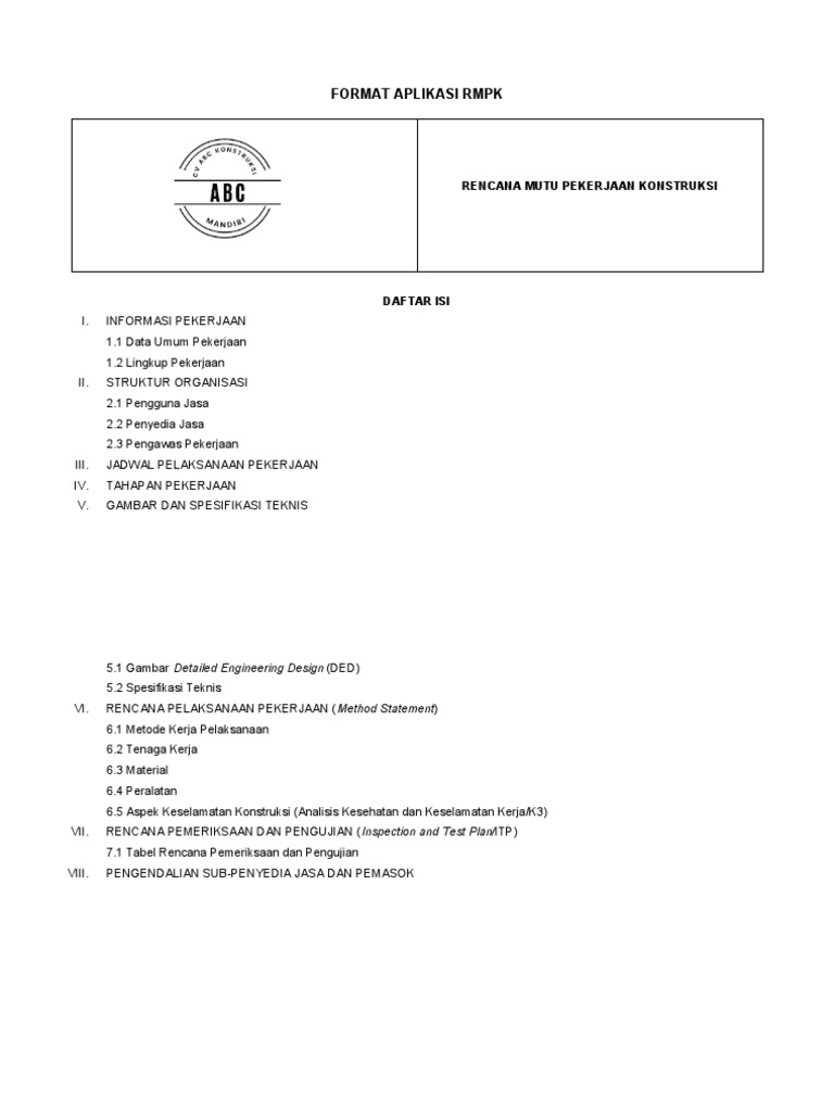 TPD - Format Dokumen RMPK | PDF