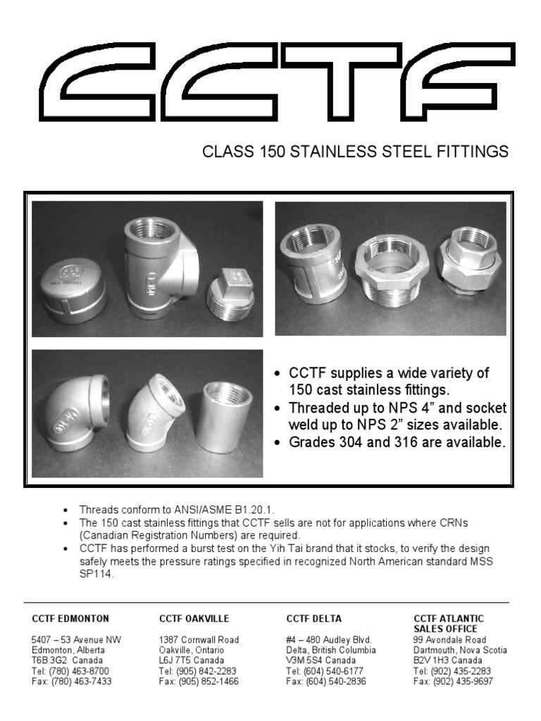 Stainless Steel Fittings Guide | PDF