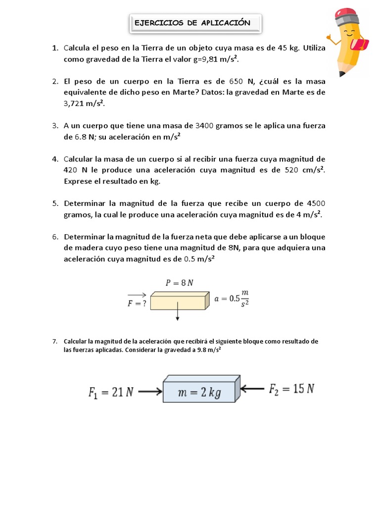 FICHA DE TRABAJO - LEYES DE NEWTON (1) | PDF