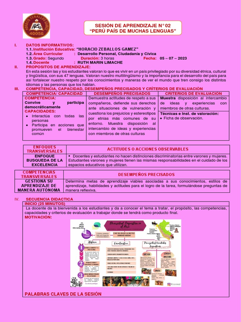 SESIÓN 2 - DPCC 2do. C - EXPERIENCIA 4 | PDF | Aprendizaje | Evaluación