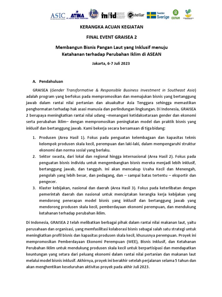 TOR - Final Event G2 (Jakarta) | PDF | Bisnis | Ilmu Sosial