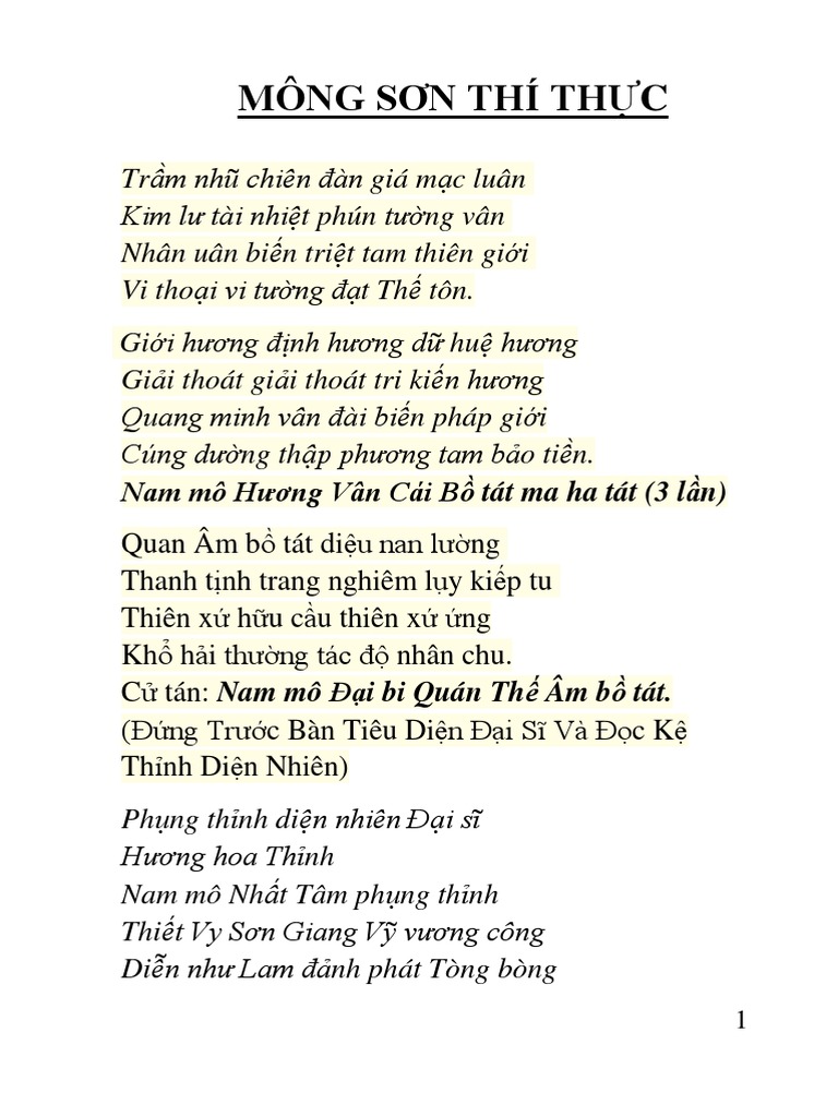 Mông Sơn Thí TH C Cuong | PDF