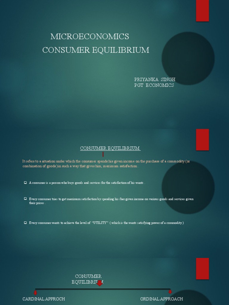 Consumer Equilibrium in Microeconomics | PDF | Utility | Economic ...