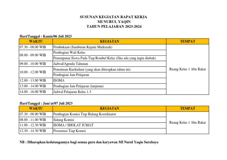 Agenda Raker 2023-2024 | PDF