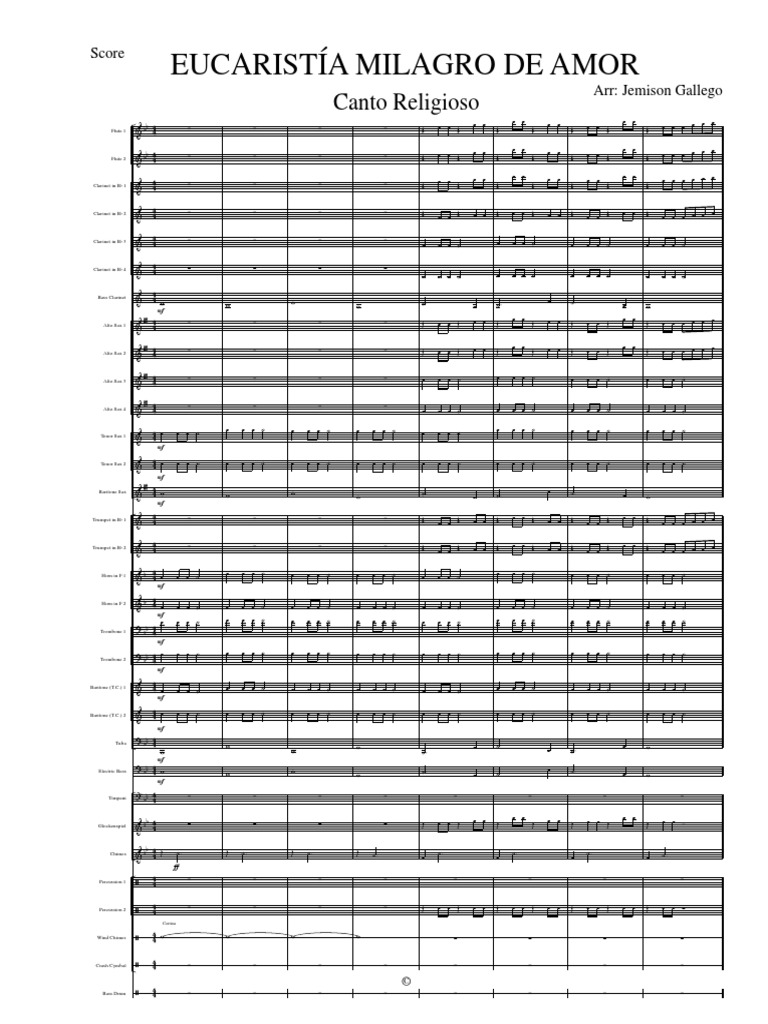 Eucaristía Milagro De Amor Completo Pdf Saxophone Orchestras