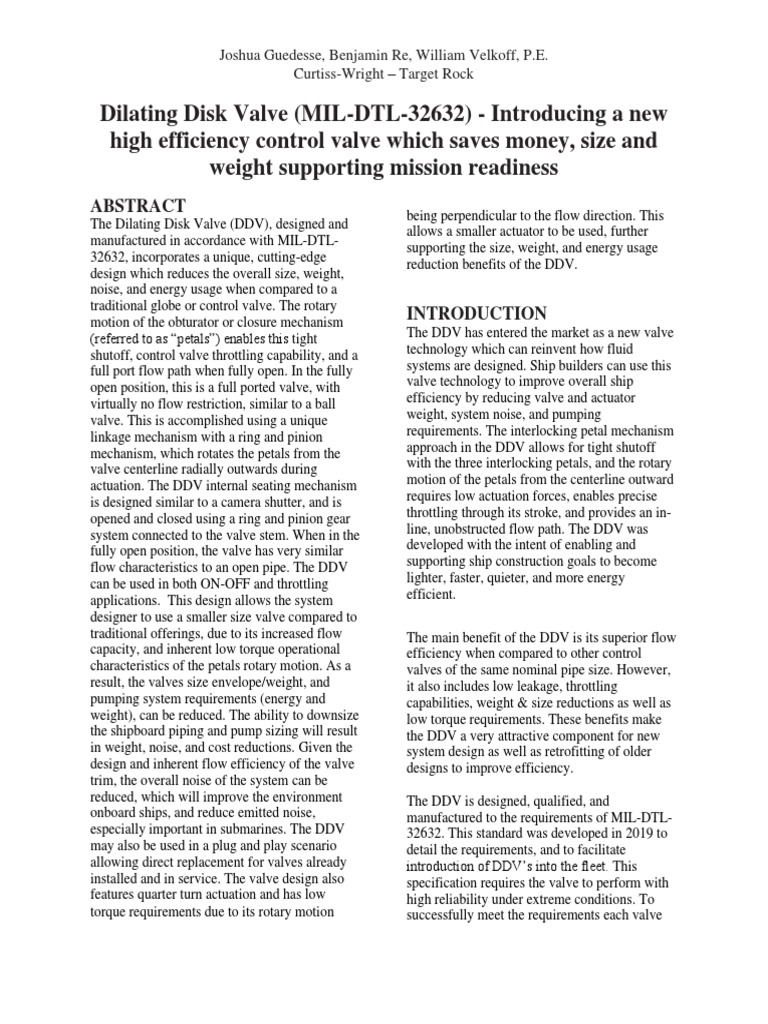 High-Efficiency Dilating Disk Valve | PDF | Valve | Stainless Steel