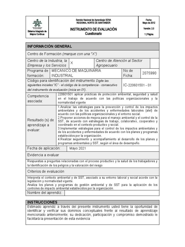 IC 01 Guia 01 Protección para la salud y medio ambiente | PDF ...