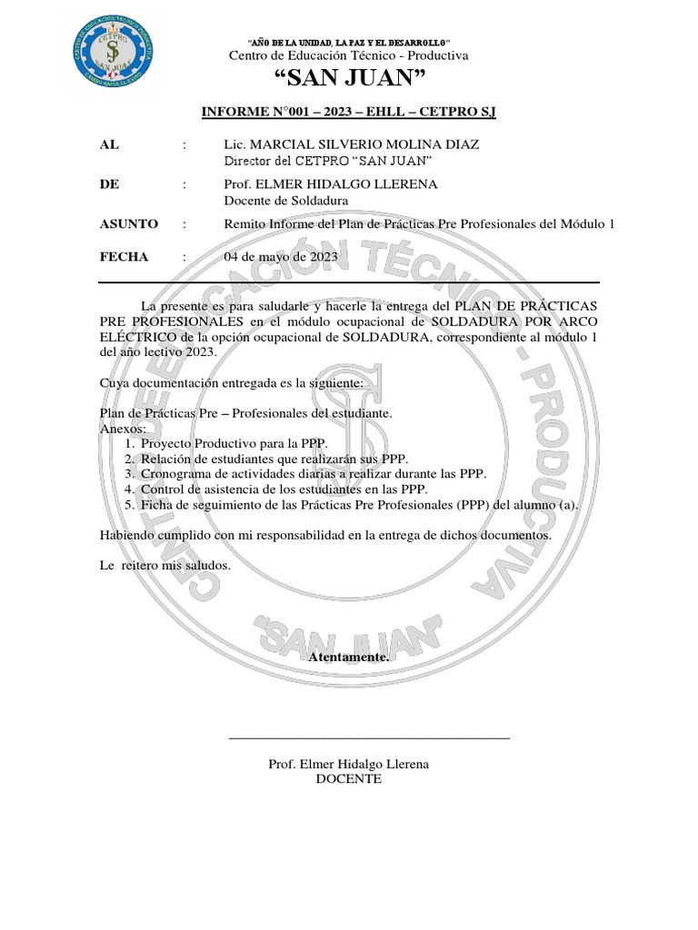 Modelo Del PPP - Ciclo Básico-CETPRO SJ-2023 | PDF | Maestros | Aprendizaje