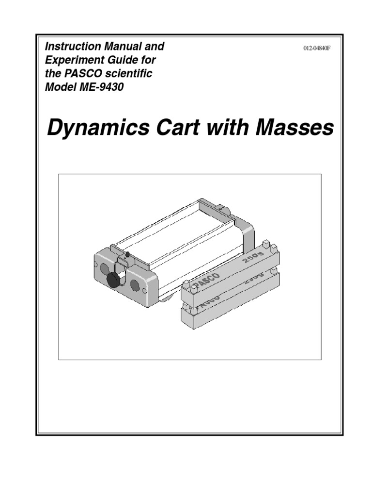 Dynamics Cart Manual | Download Free PDF | Friction | Kinetic Energy