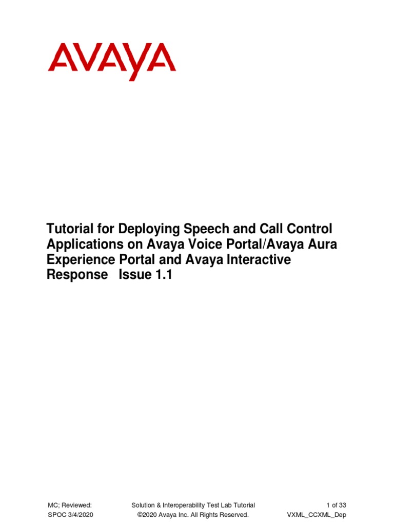 VXML CCXML Dep 03052020 | PDF | World Wide Web | Internet & Web