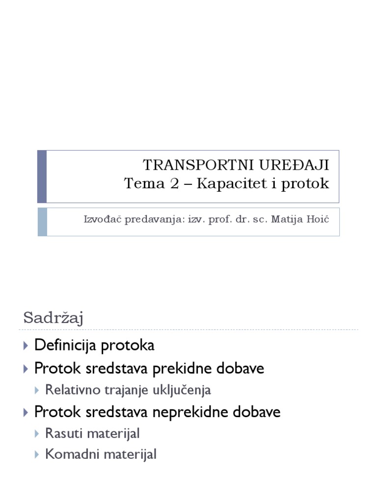 TU 02 Kapacitet I Protok | PDF