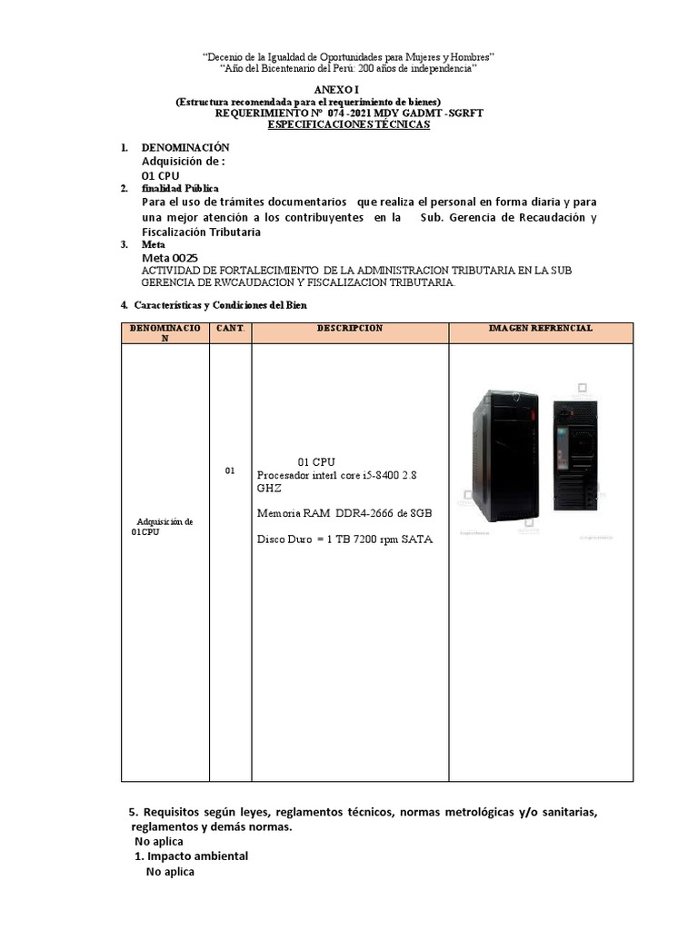 Formato de Requerimiento -74-CPU_Mery | PDF