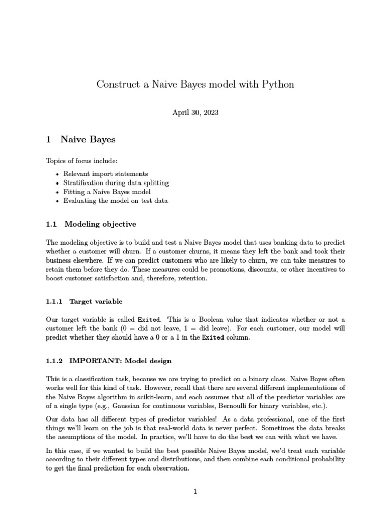 Naive Bayes Model With Python 1684166563 | PDF | Dependent And Independent Variables | Accuracy ...