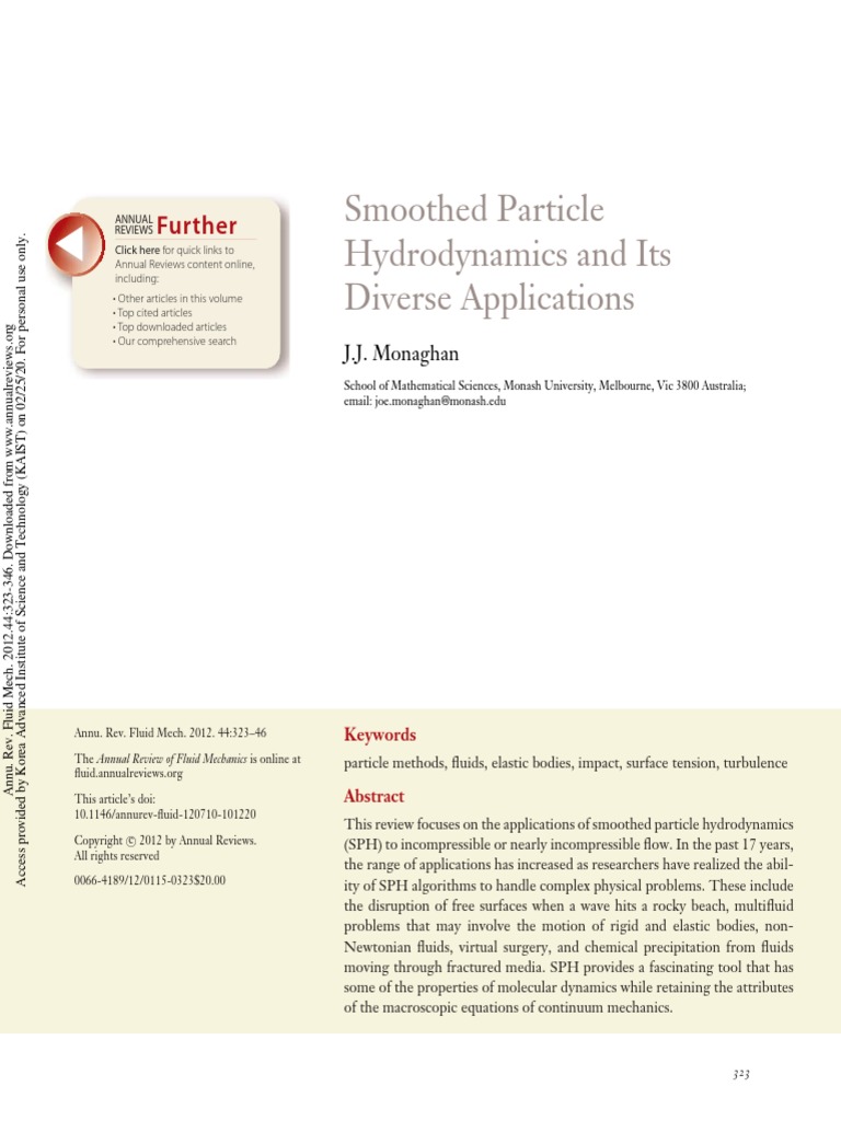 Smoothed Particle Diverse Application | PDF | Fluid Mechanics | Viscosity