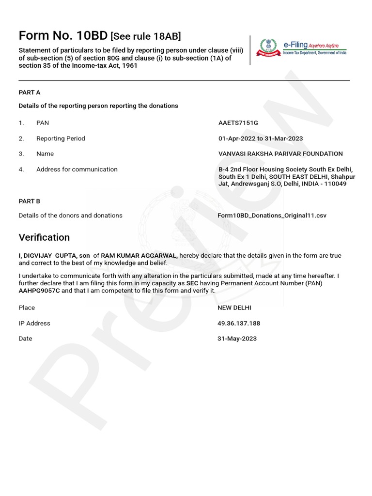 Form 10BD - Filed Form | PDF