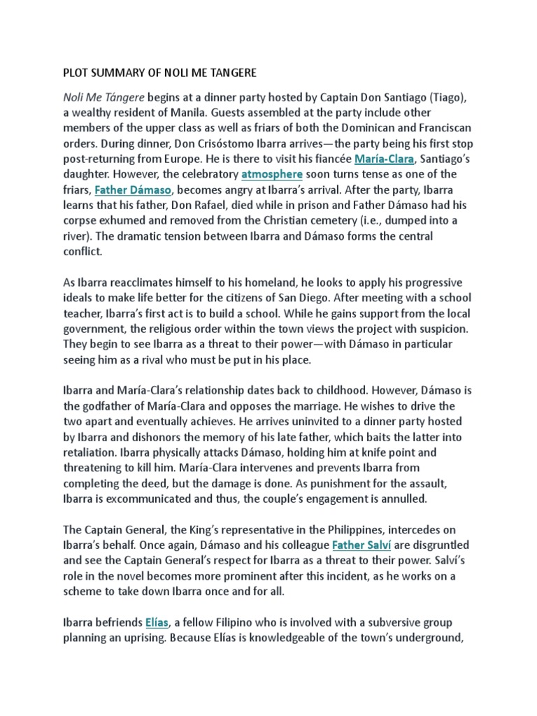 Plot Summary of Noli Me Tangere.docx | PDF