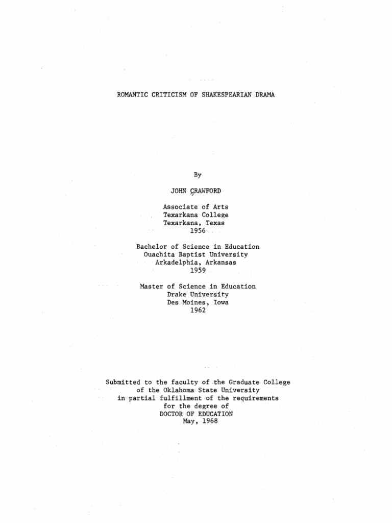 Romantic Criticism of Shakespeare | PDF | Idea | William Shakespeare