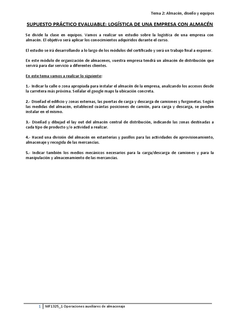 Supuesto Práctico Evaluable Tema 2 | PDF