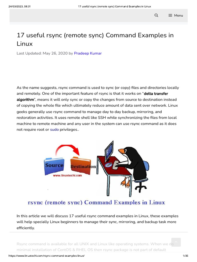 17 Useful Rsync (Remote Sync) Command Examples in Linux | PDF | Computer File | Directory ...