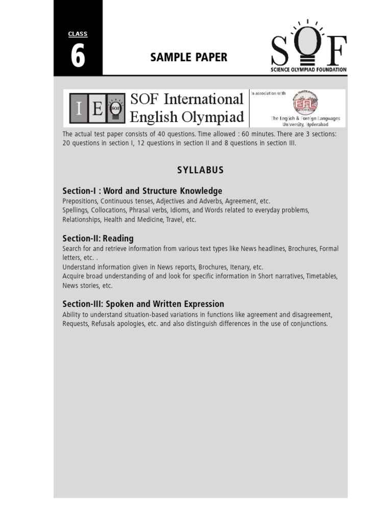 Class 6 | PDF | English Language | Noodle