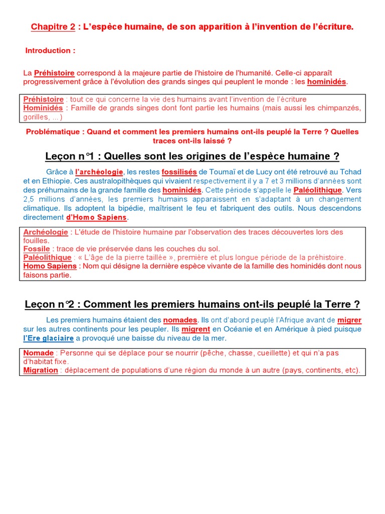 Origines et évolution de l'espèce humaine | PDF | Humain | Hominidae