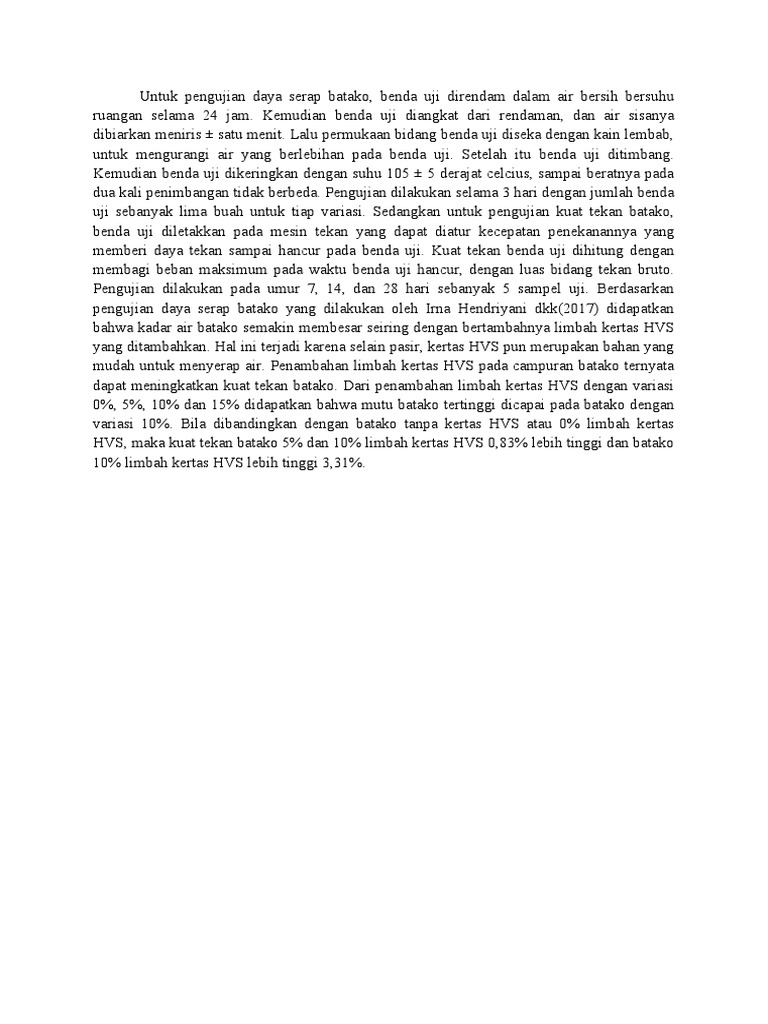 Untuk Pengujian Daya Serap Batako | PDF | Hukum