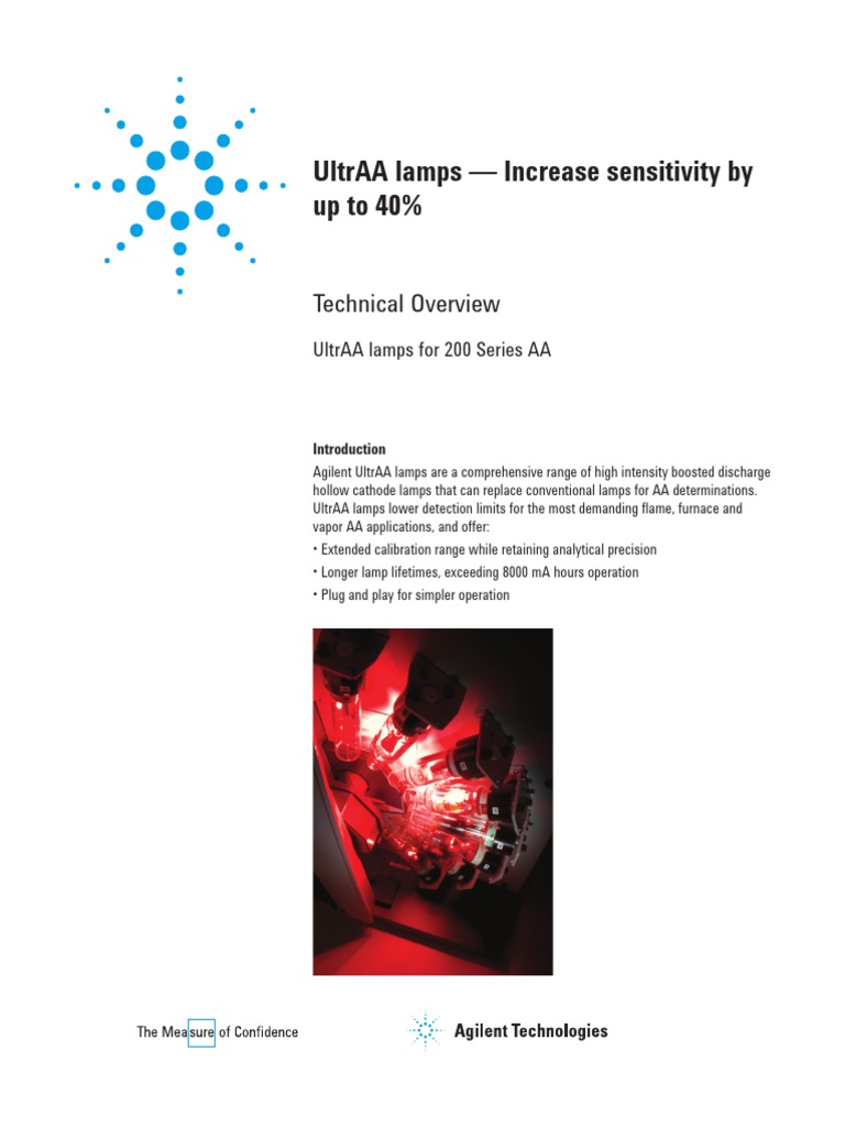 UltrAA Lamp - Tech Overview - 5990 6711EN | PDF | Detection Limit | Spectral Line