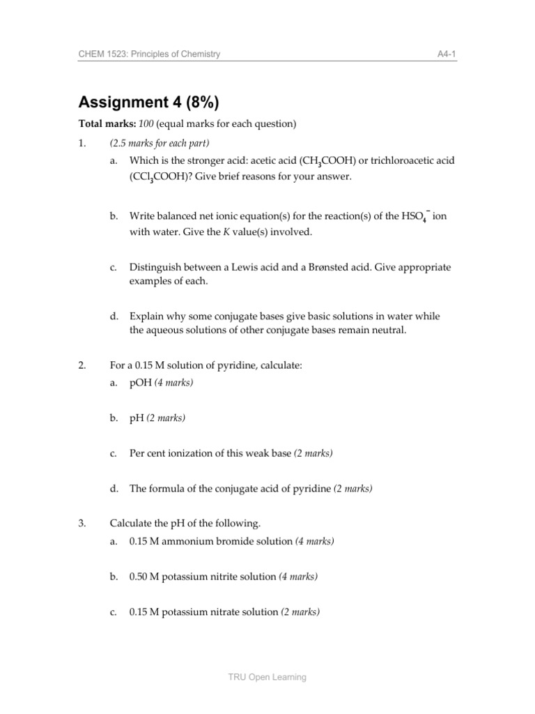 Chem 4 | PDF | Acid | Chemistry