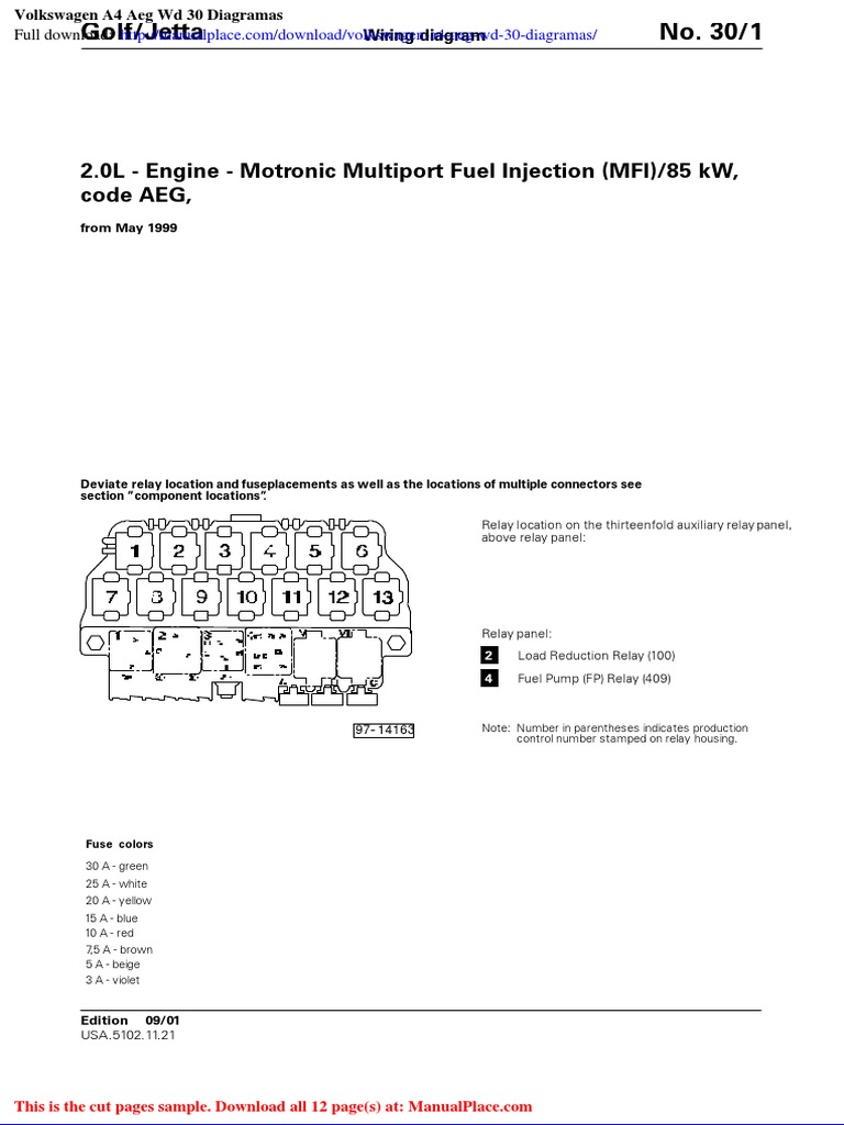 Volkswagen A4 Aeg WD 30 Diagramas | PDF | Technology & Engineering