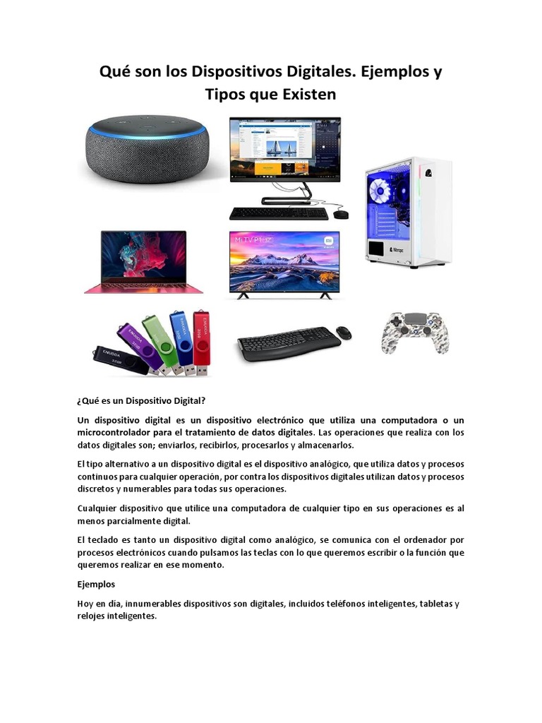 Dispositivos Digitales: Tipos y Ejemplos | PDF | Hardware de la ...