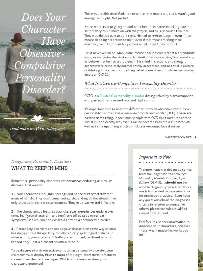Does Your Character Have Obsessive Compulsive Personality Disorder Workbook Writerology | PDF ...