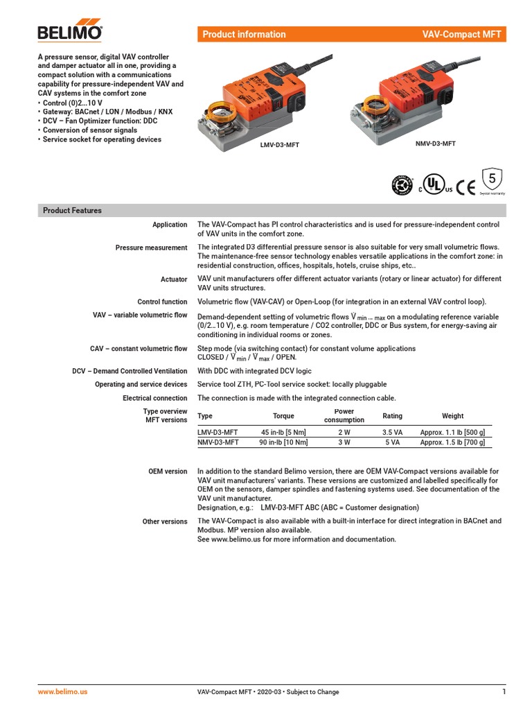 Belimo NMV-D3-MFT | PDF | Actuator | Radio