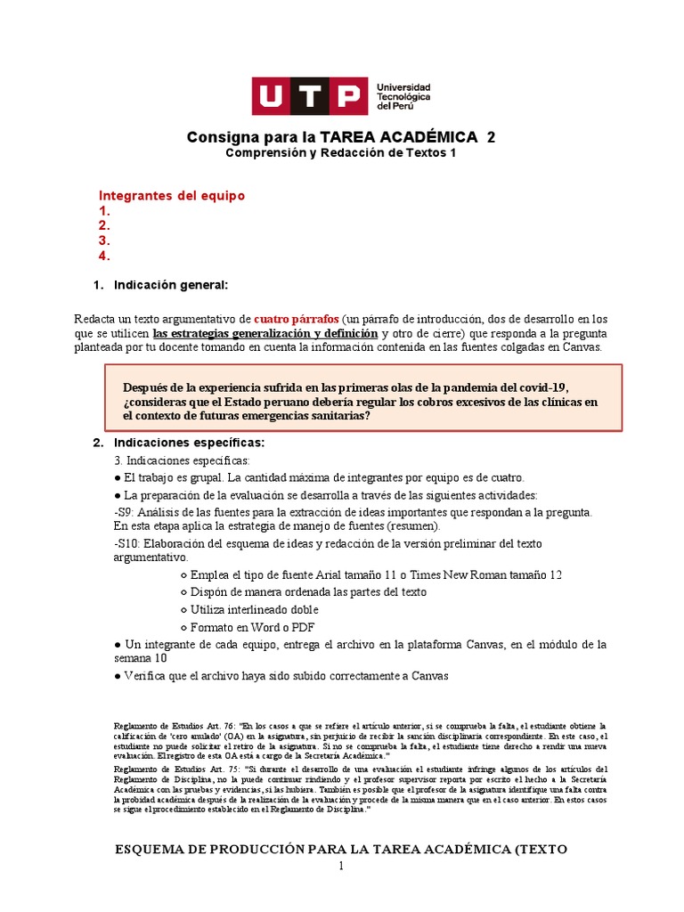 Formato para El Esquema de Redacción de TA2 | PDF