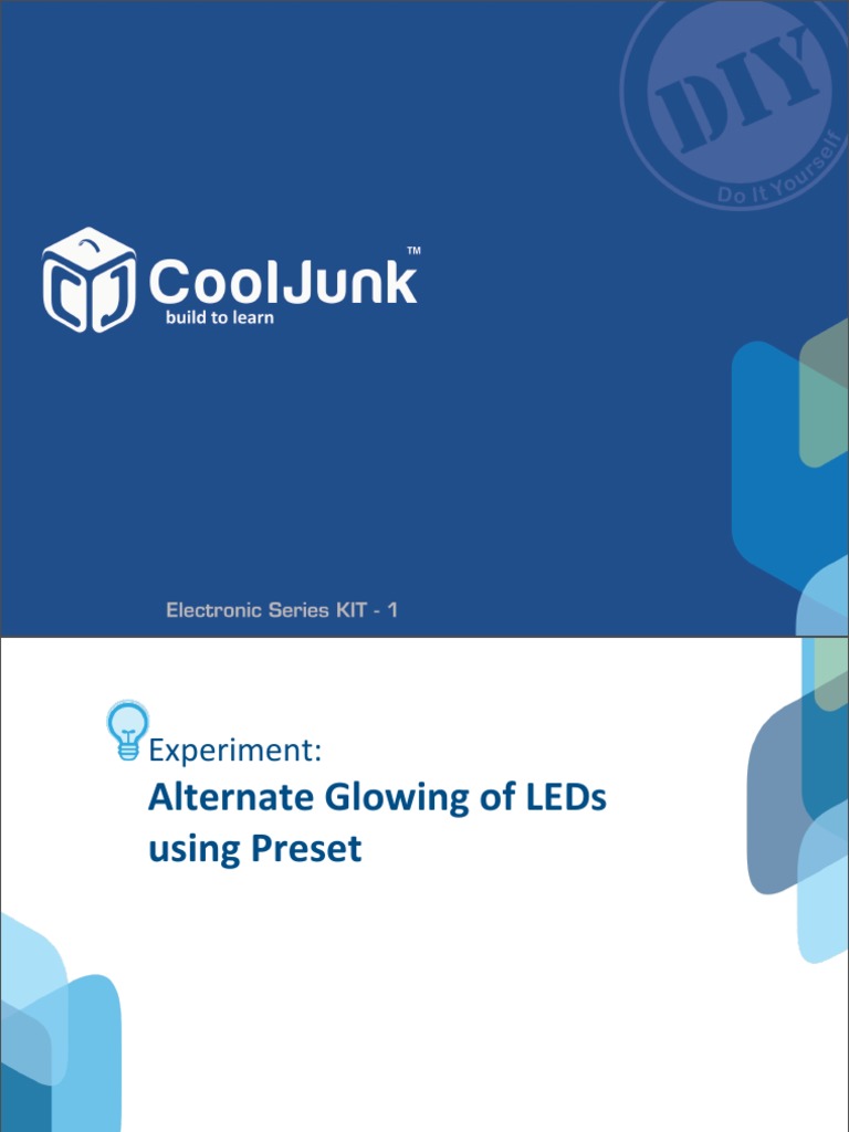 Alternate Glowing of LEDs Using Preset | PDF | Resistor | Electrical Resistance And Conductance