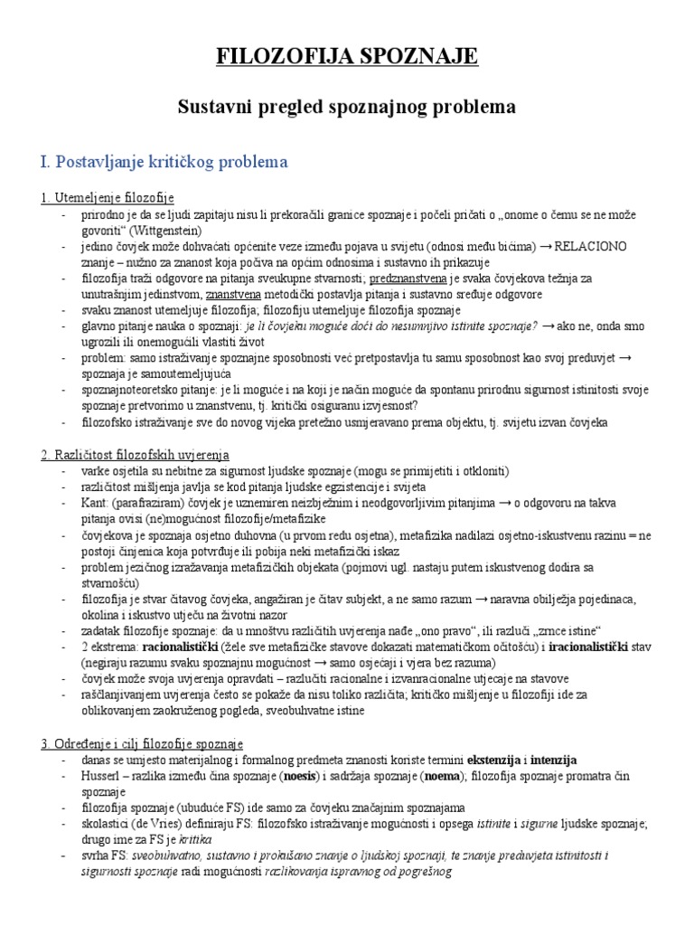 Spoznajna Teorija Skripta | PDF