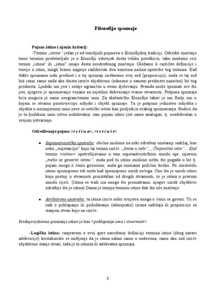 Spoznajna Teorija | PDF