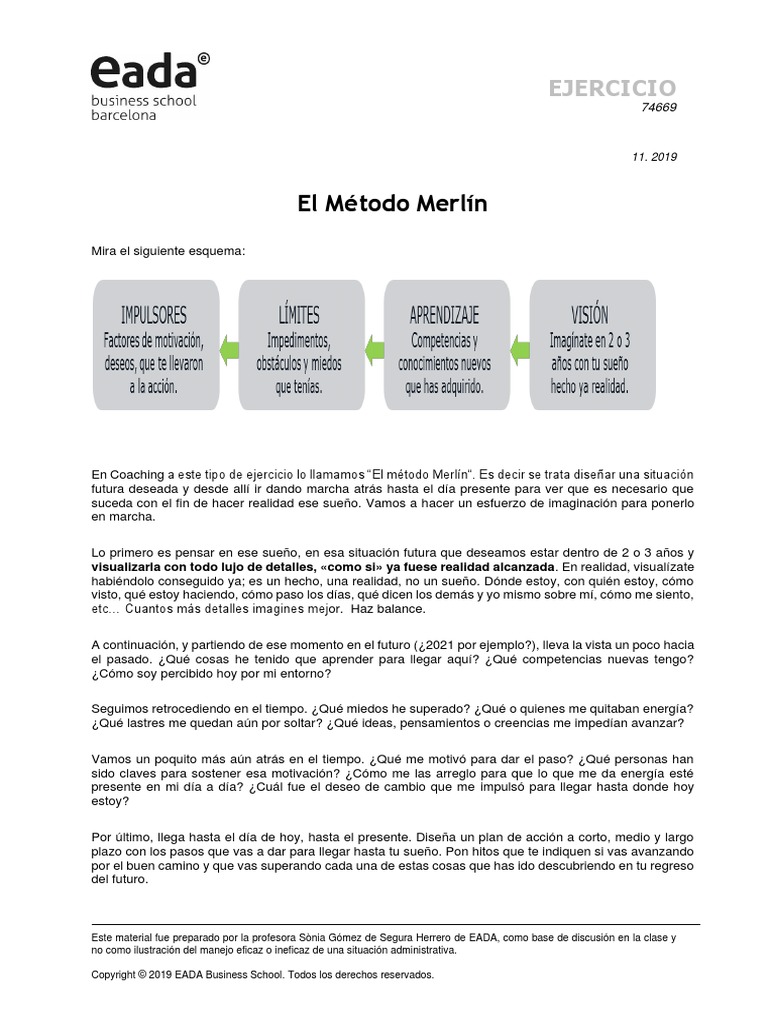 El Método Merlín: Ejercicio | PDF