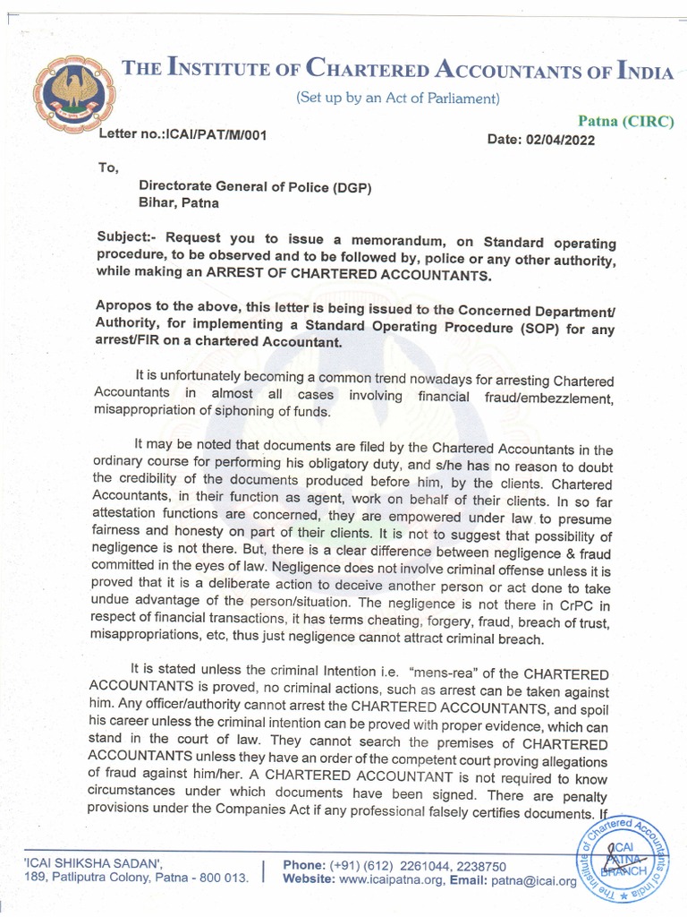 Letter To DGP-02.04.22 | PDF | Fraud | Criminal Justice